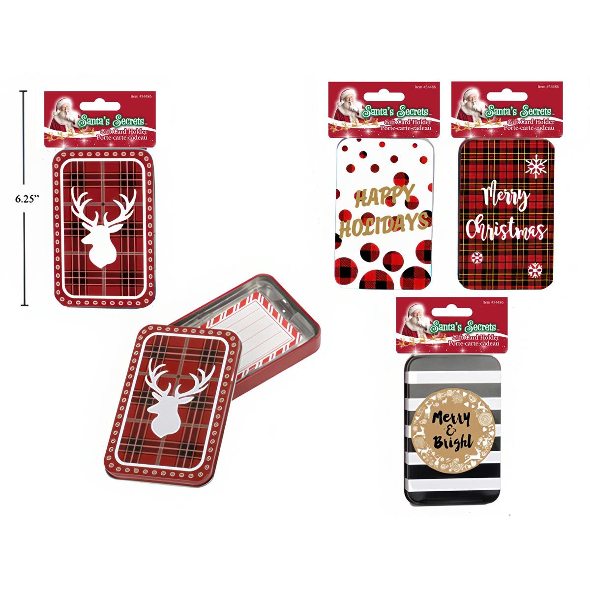 Paper T. Xmas Tin Gift Card Holder, 4asst., header