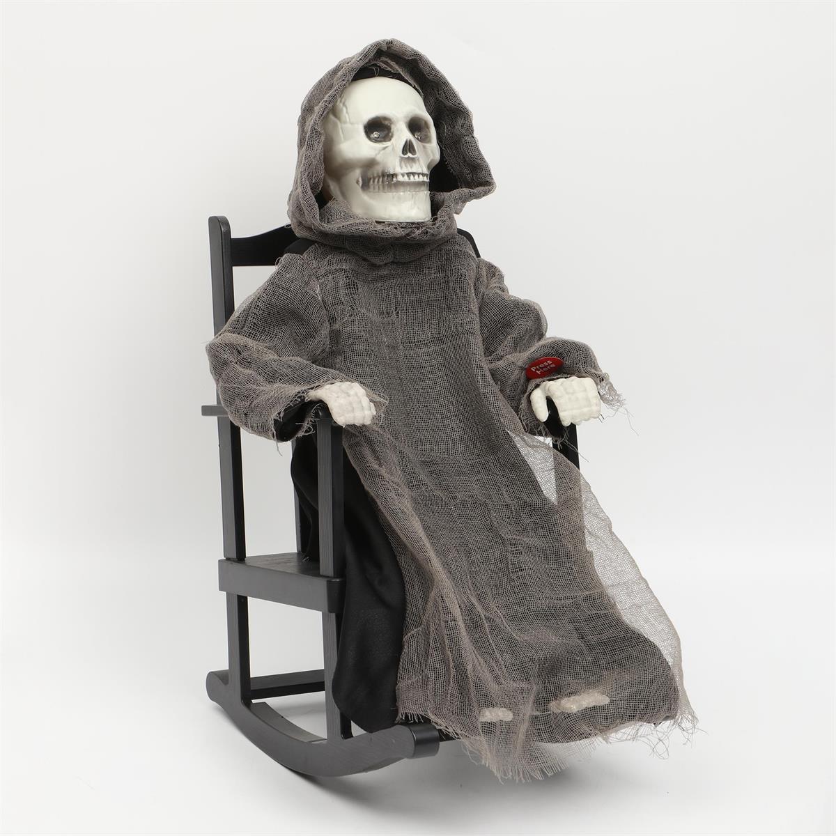 G.Ghouls Animated Rocking Chair Grim Reaper With Light & Sound, 7.9"x11 ...