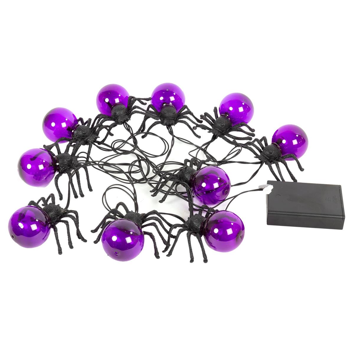 G.Ghouls B/O 10 LED Spider Bulb String Lights,Try Me Box,belly band