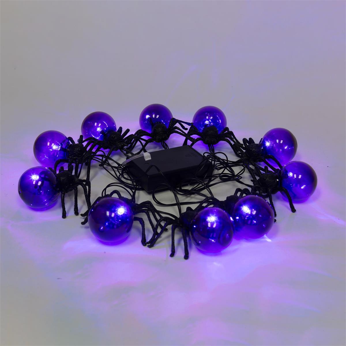 G.Ghouls B/O 10 LED Spider Bulb String Lights,Try Me Box,belly band