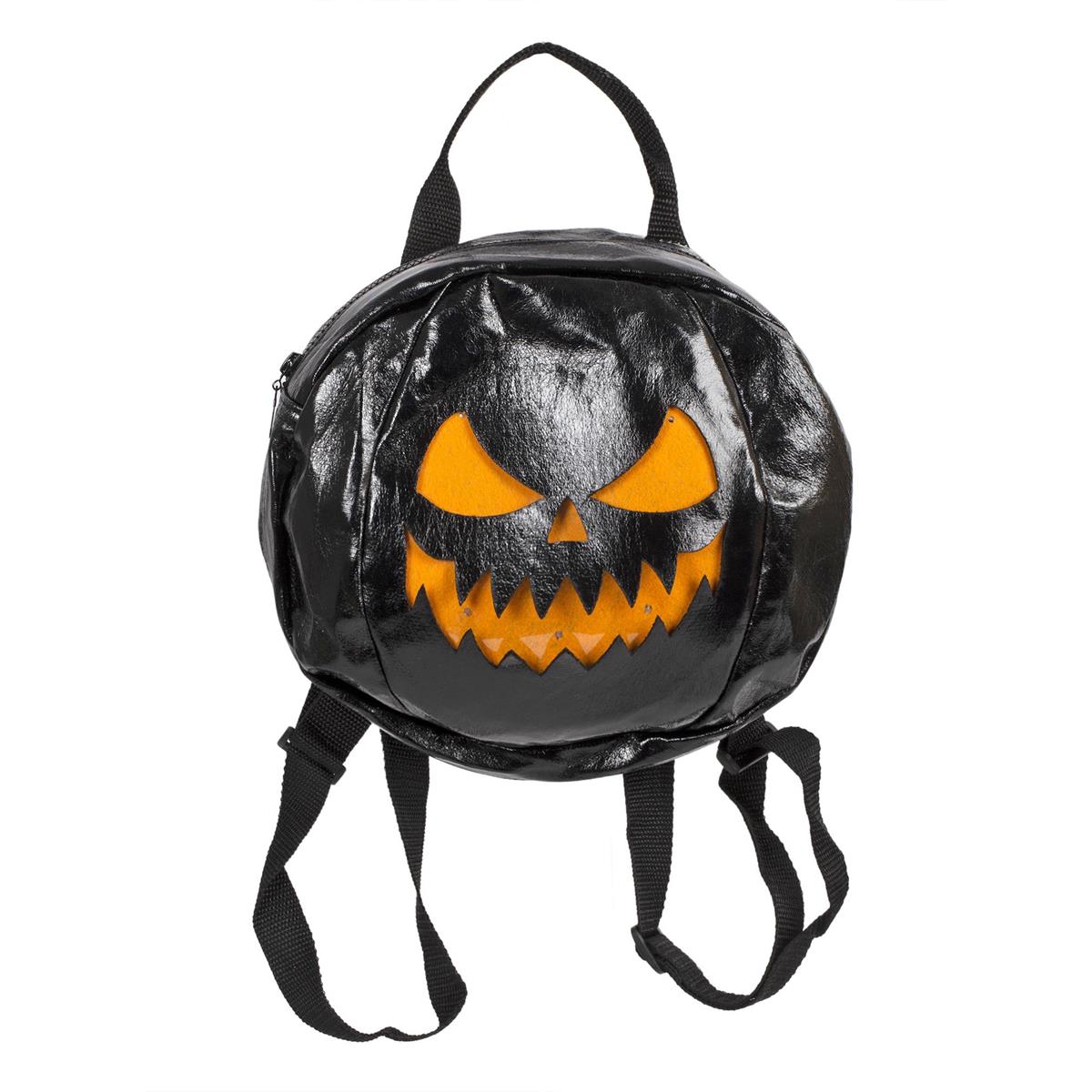 Hoot Hween 9.8"x3.15"x8.7" LED Light-Up Pumpkin Backpack Candy Bag
