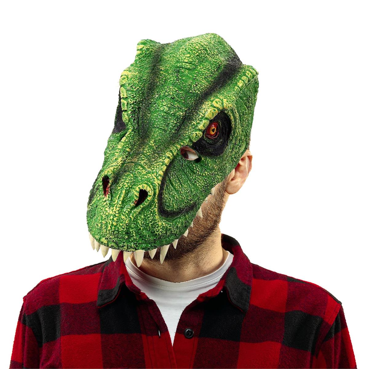 Party Gear Hween PU Foam Mask, Dinosaur, Green, pbh
