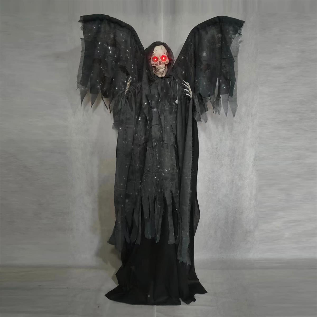 G.Ghouls 77"Standing Animated Reaper w/Moving Wings,LED Eyes