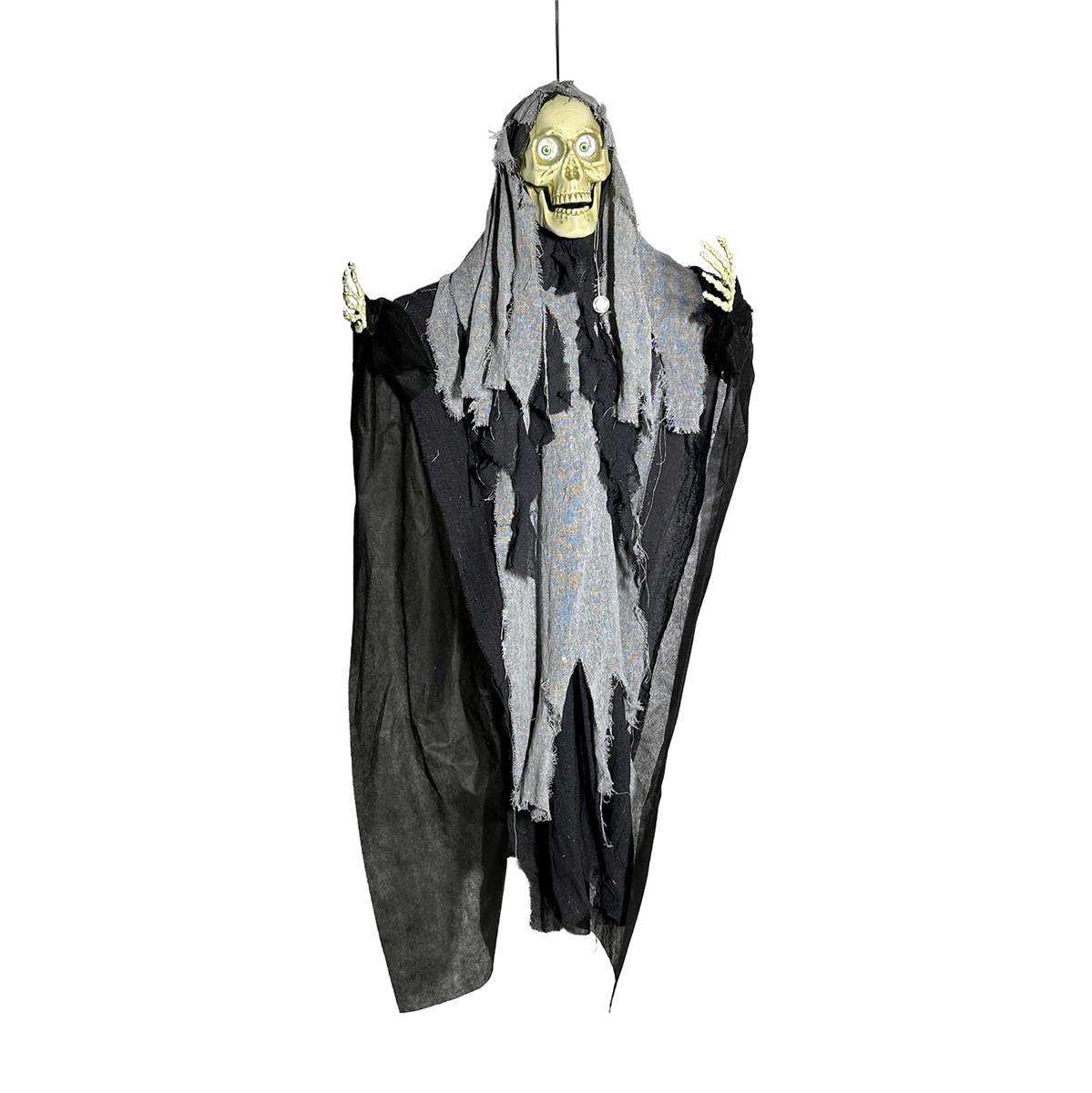G.Ghouls 47" Animated Hanging Reaper w/ Light Up Eyes and Sound, HT