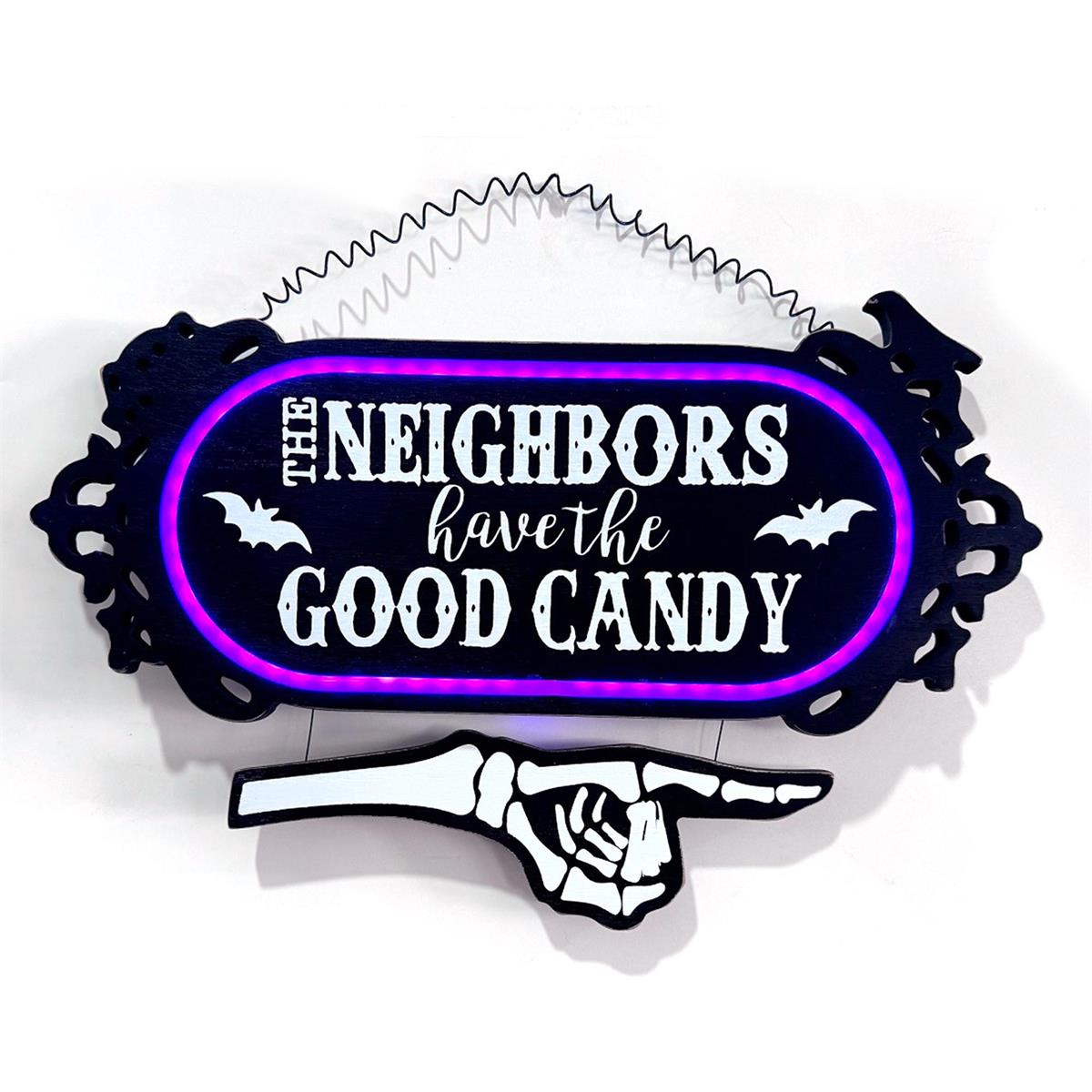 G.Ghouls Halloween MDF Light up Hanging Sign with Funny saying "The ...