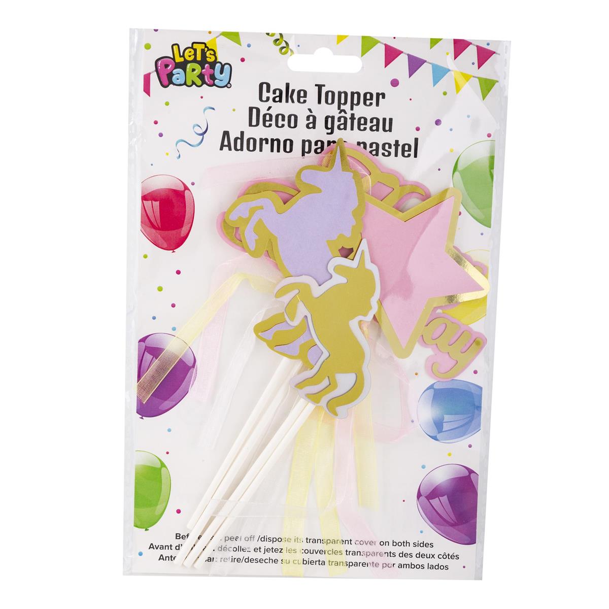 Unicorn Cake Topper Set , Polybag w/insert