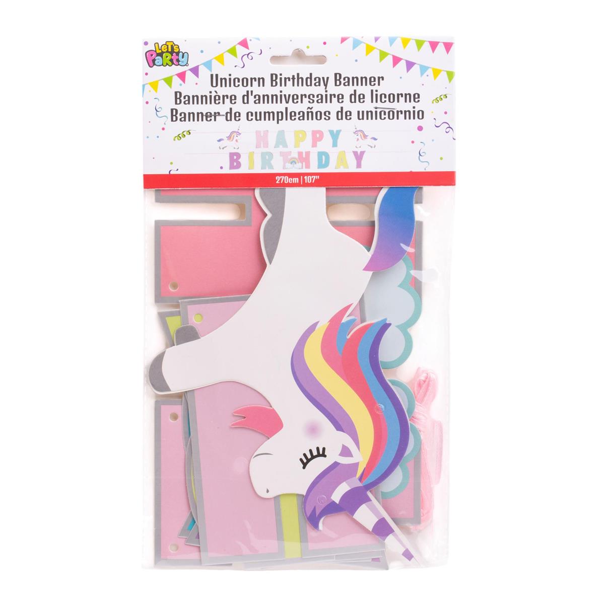 Let's Party, U-corn Birthday Banner, 107", pbh