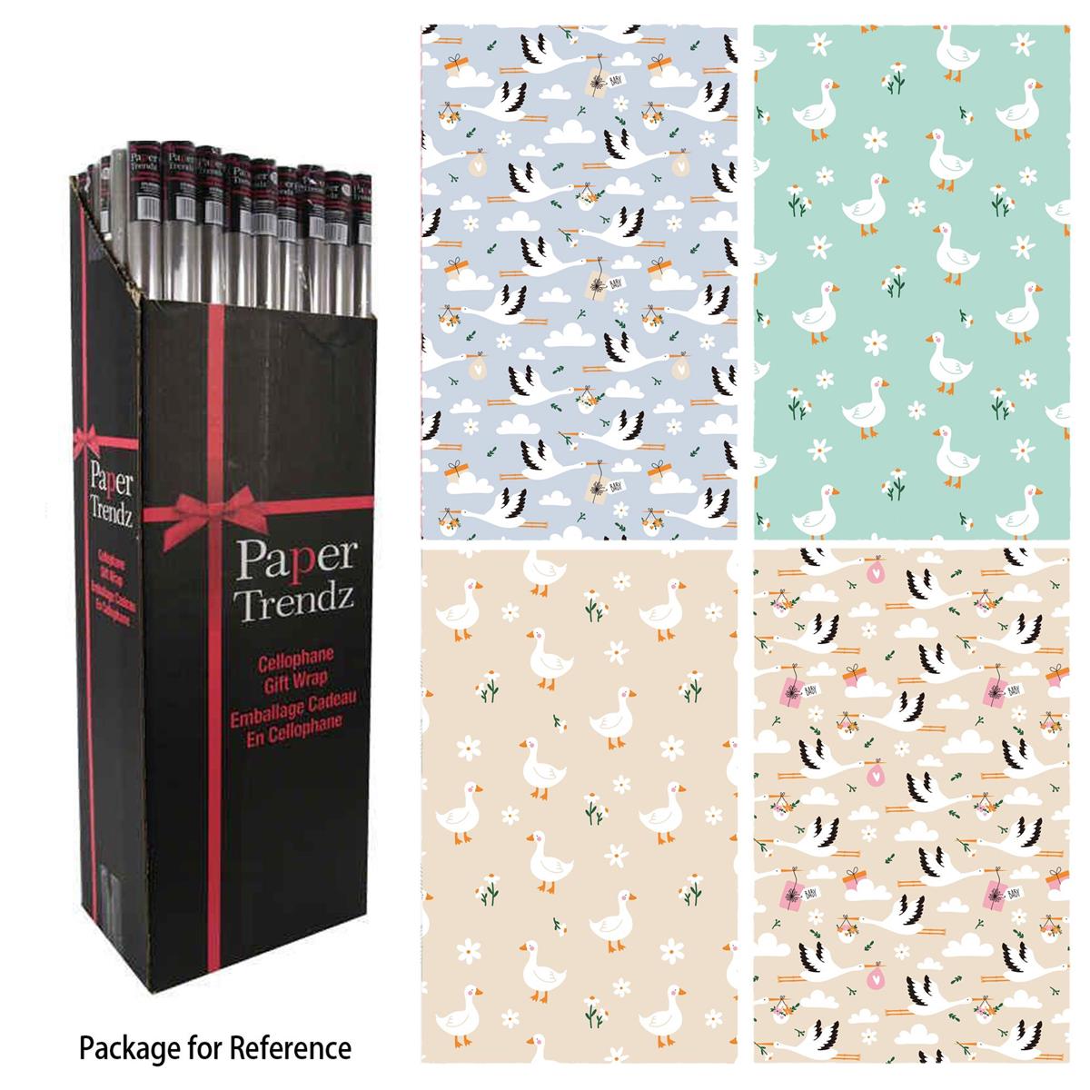 Paper T. Single Roll Wrap, 27.55"x96" (18.38sqft), 4/S, Baby