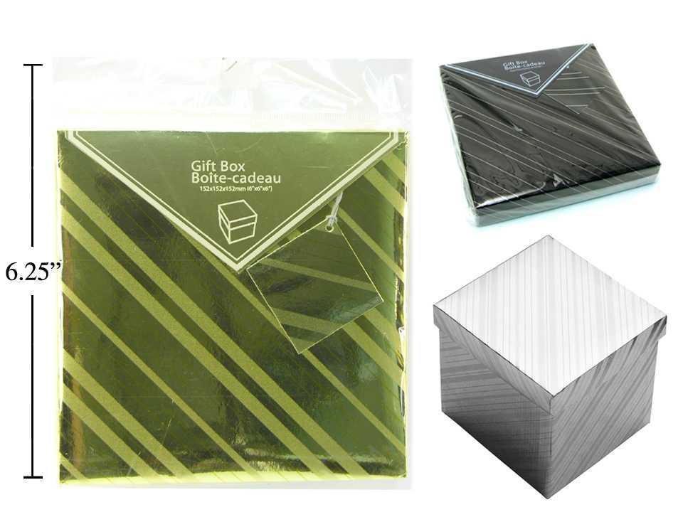 Foil Gift Box, 6x6x6", 3 col., pbh