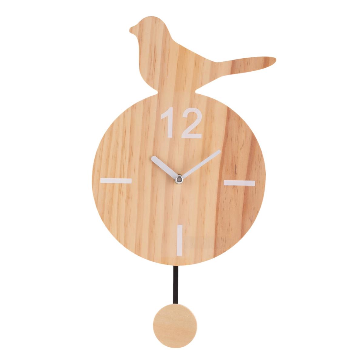 Bird Pendulum Wood Clock