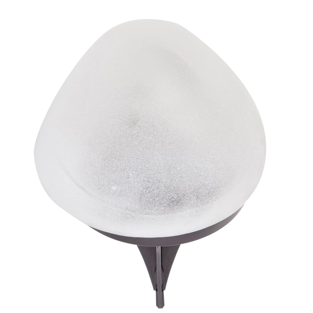Solar 5.5"x3.3" Pebble Light, Frosted White, 1 LED, Color Box