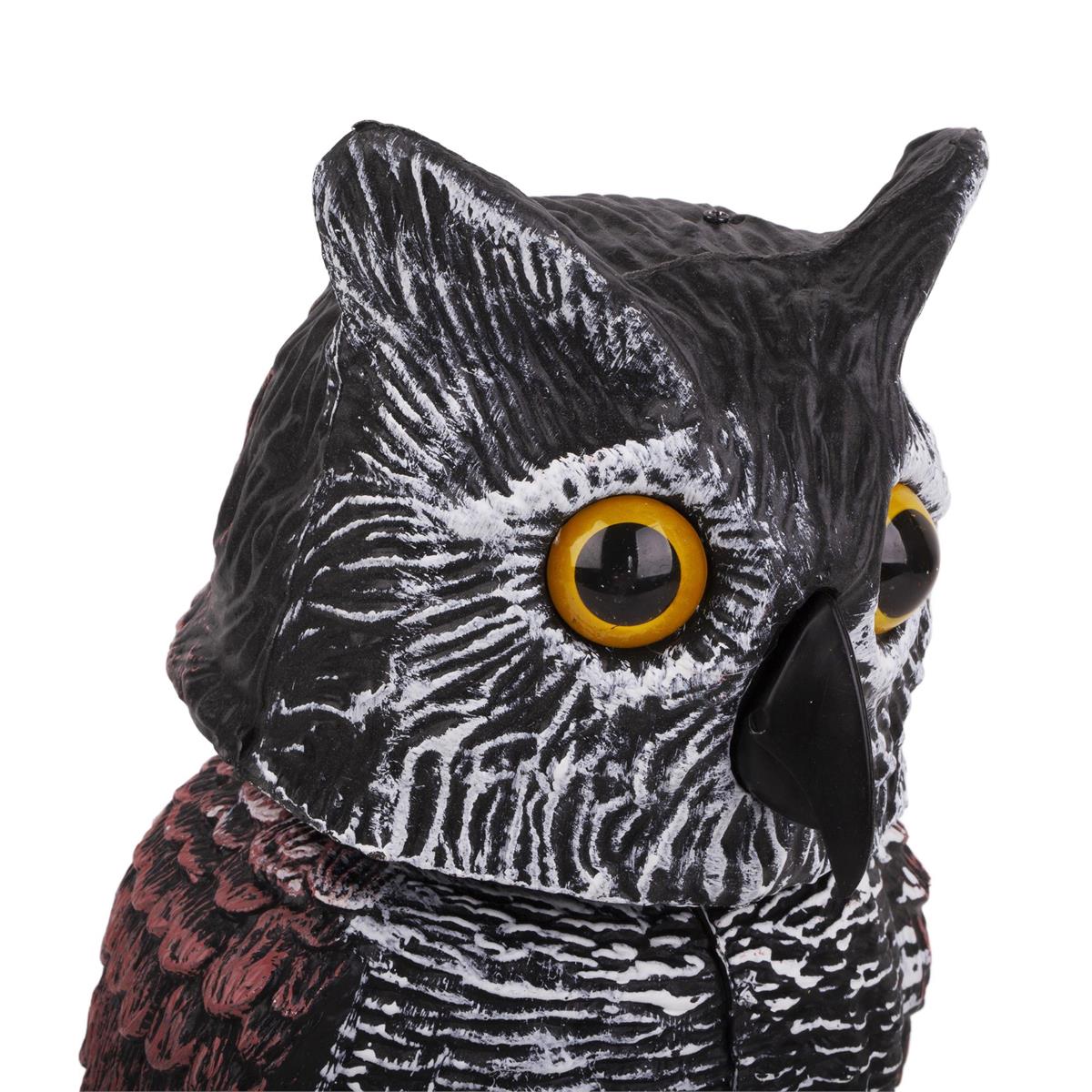 Garden E. 11"H Fake Owl Decoy, w/ 360â ° Rotating Head, Lbl