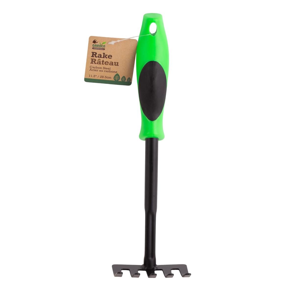 Garden E. 11.5" Carbon Steel Garden Rake w/ Plastic Handle, HT