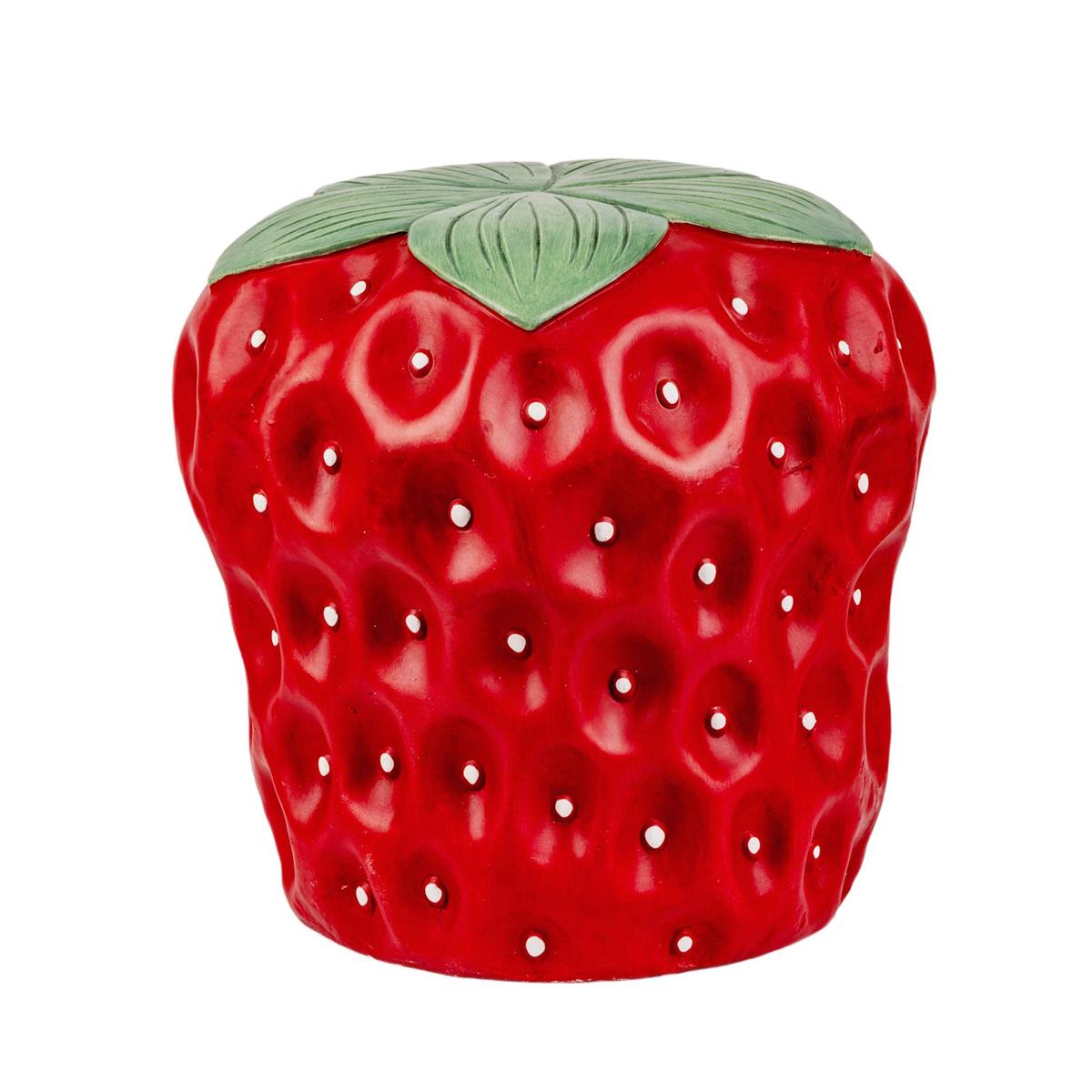 Country G. 12.4"x12.4" MGO Strawberry Stool, Color Label