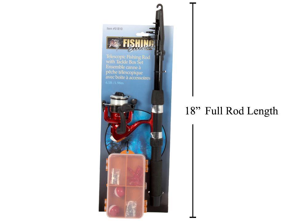 Fishing 6.5' Telescopic Rod and Tackle Box Set , t.o.c.