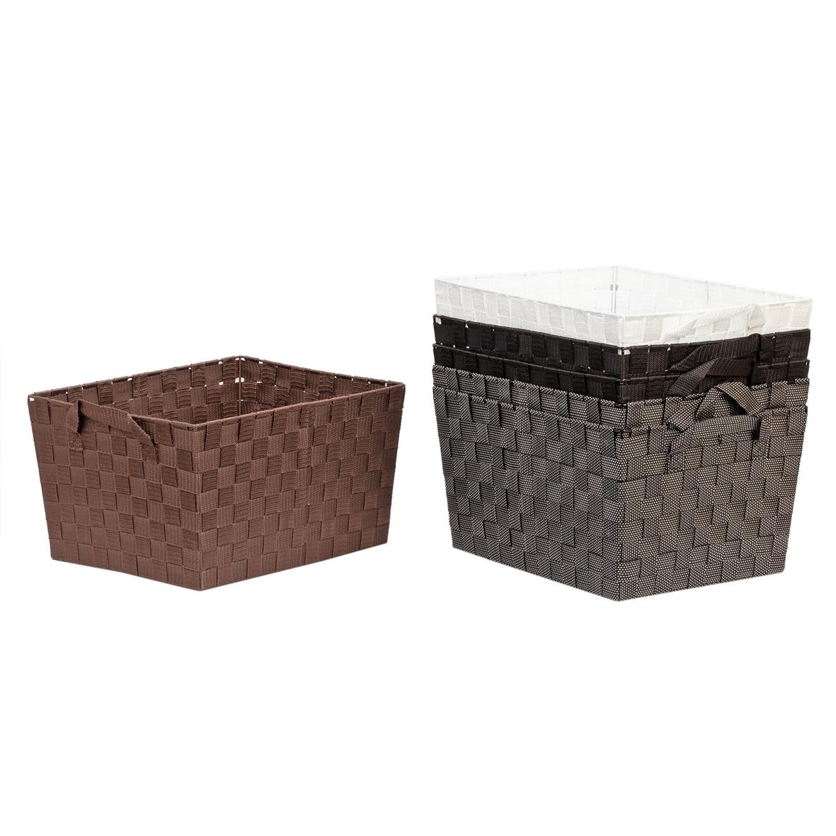 14"x10.5"x8.5" Woven Basket, 4 Asst. Col.
