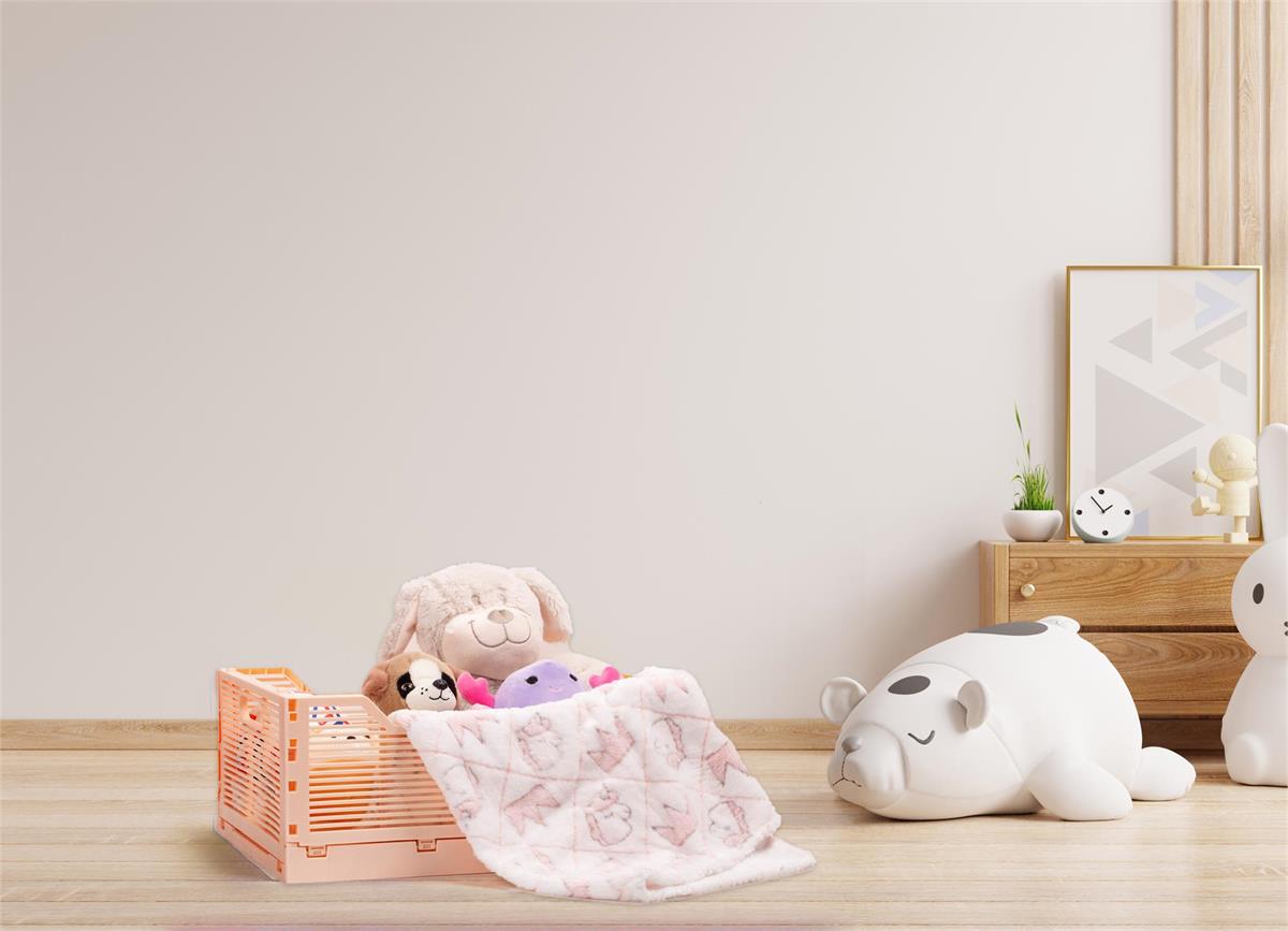 Folding Storage Crate, 16x12x7", Ballet Pink, Colour Wrap Band