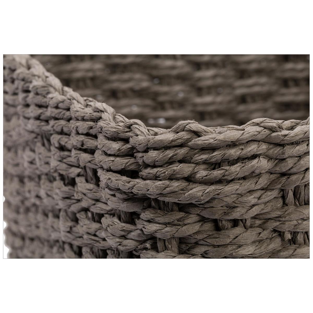 3PK Woven Storage Box, grey, 1PK 26x19x13CM, 2PK 17x11x10.5CM