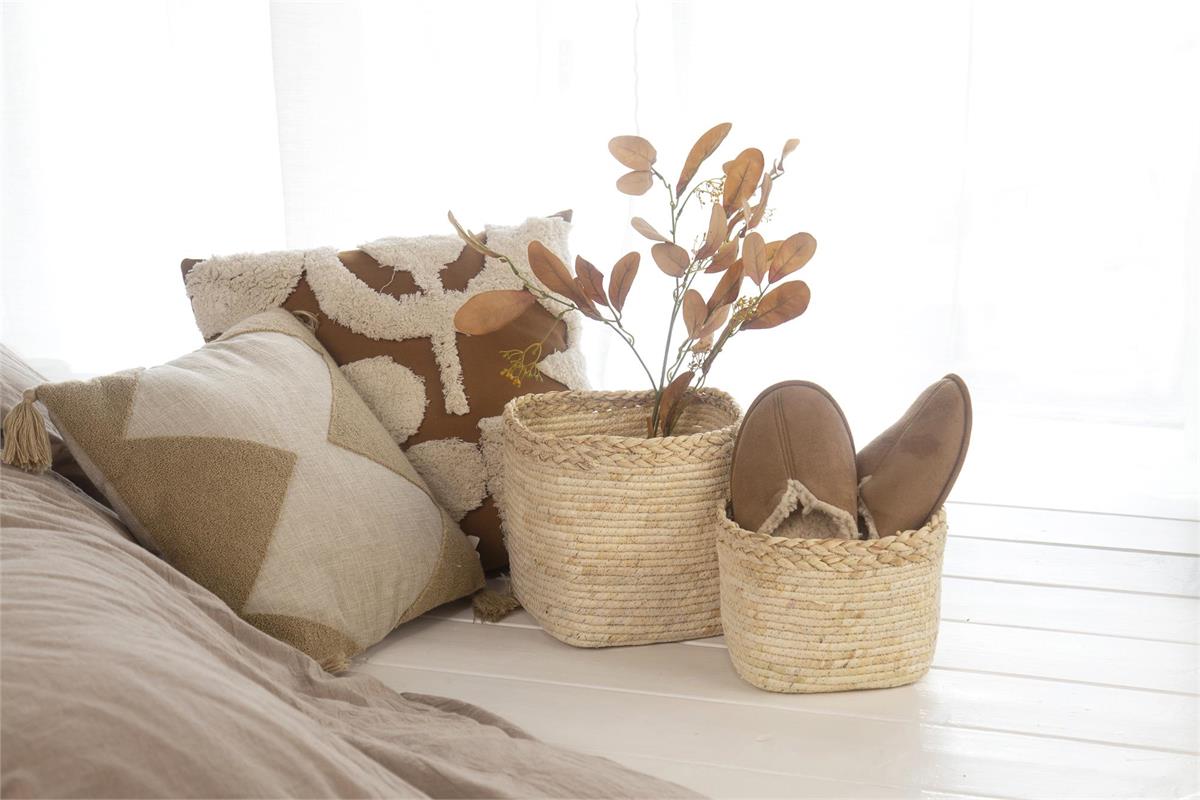 Set/2 Natural Grass Baskets, L:Î¦9.8" H:7.9" S:Î¦7.9" H:5.9"