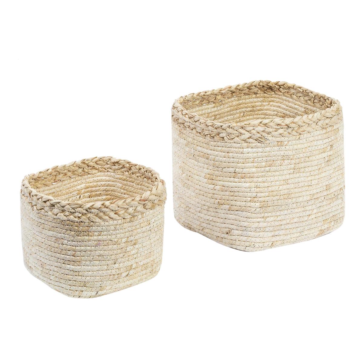 Set/2 Natural Grass Baskets, L:Î¦9.8" H:7.9" S:Î¦7.9" H:5.9"
