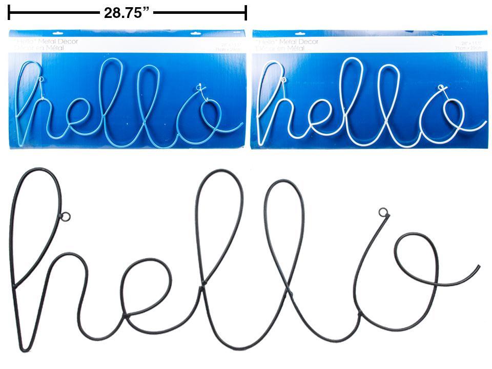 Geo Wire Letter Decor, "Hello", 3 col, 32"x7.75", backer card