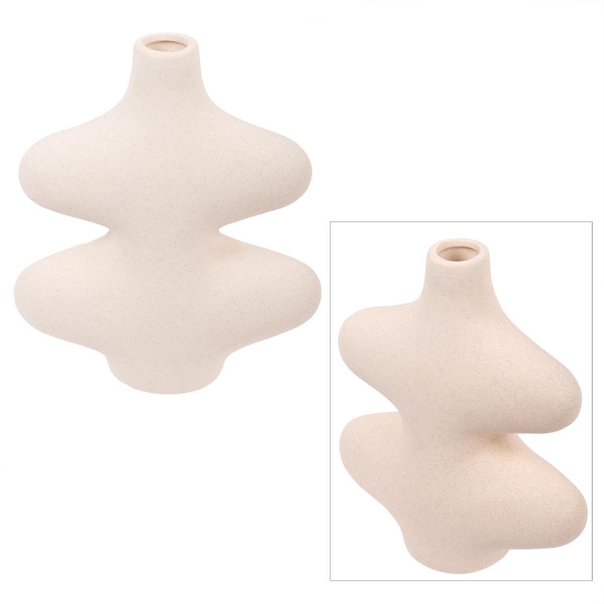 Curvy Ceramic Vase, 7"H