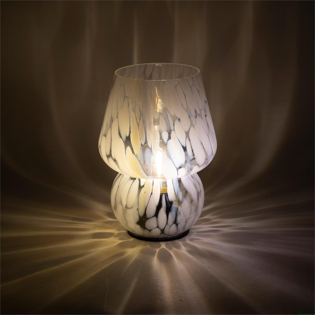 Bubble Glass LED Lamp, 5" x 7.3", LED bulb included