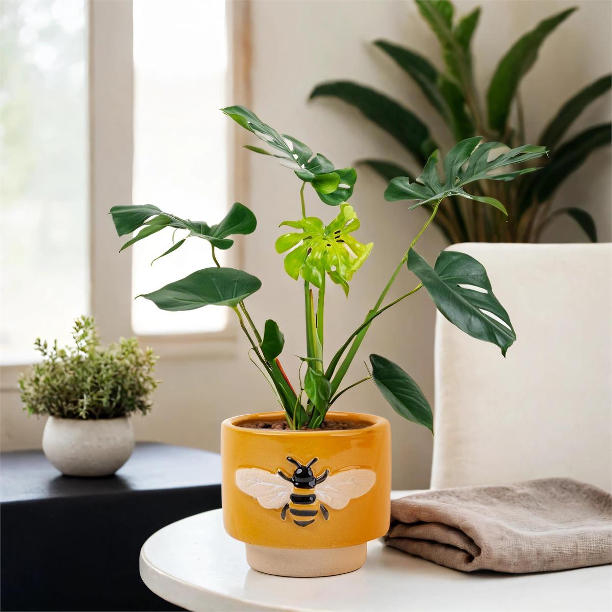 Bee Ceramic Planter, 3.25"D