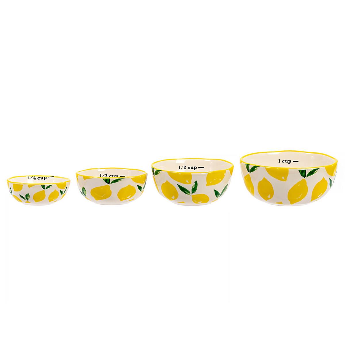Lemons Set/4 Measuring Cups, Ceramic, L: 4.9"Dx2.2", bbx