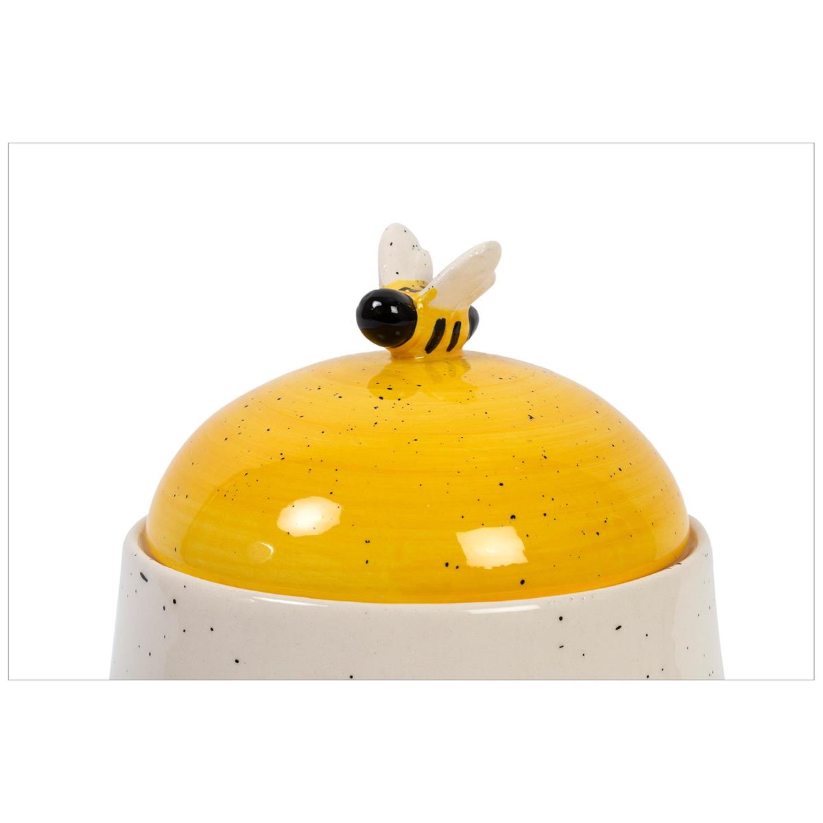 Garden Bee Ceramic Lidded Jar, 5.4"x5.4"x7.8", bbx
