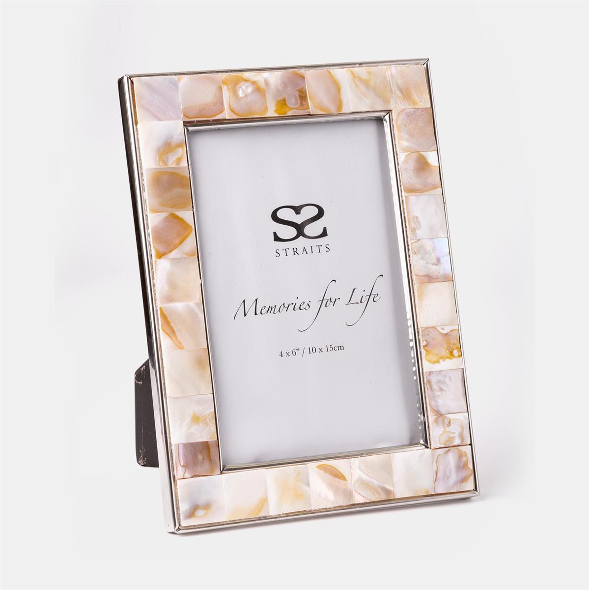 Capiz Shell Photo Frame 4x6", Silver, wbx