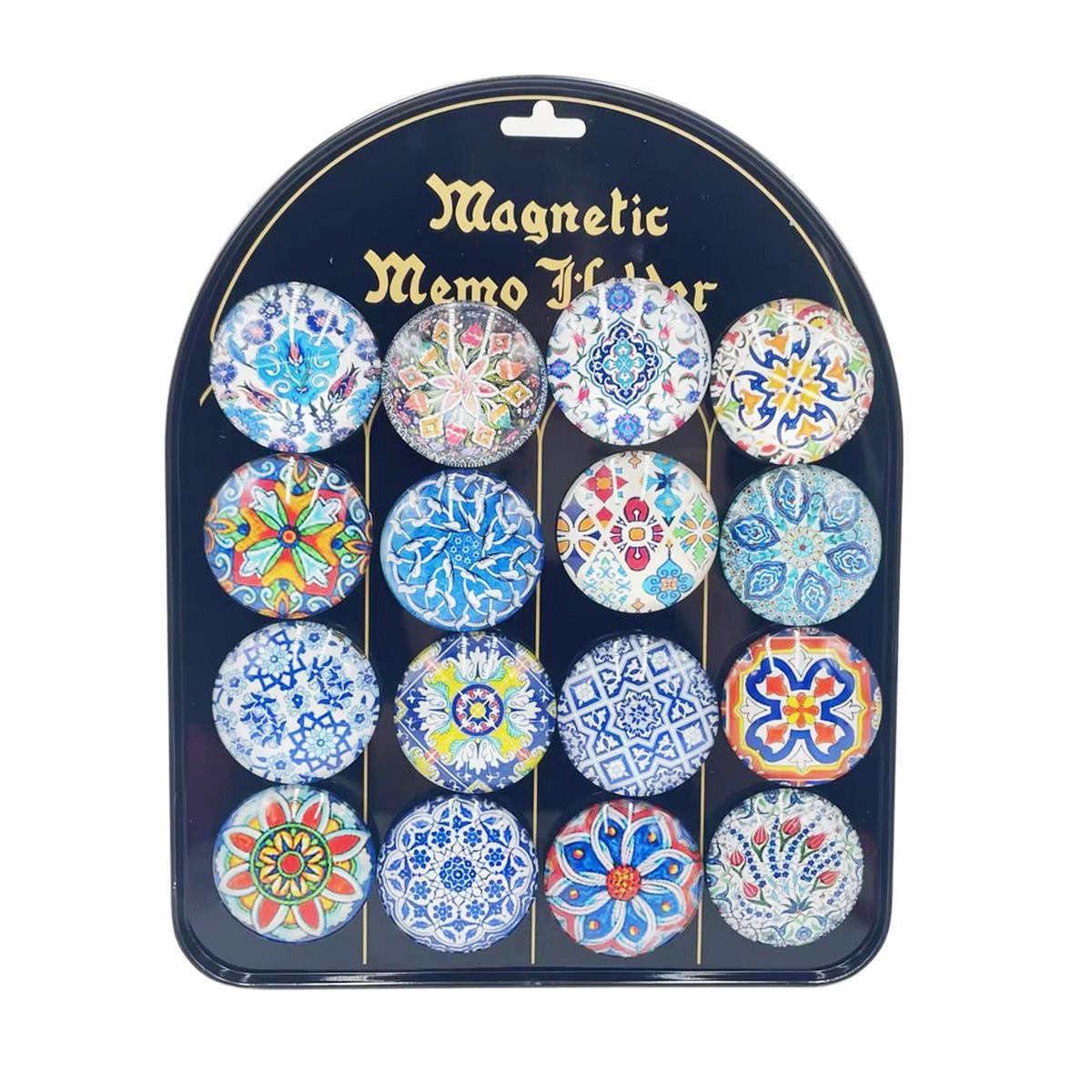 Mosaic 2" Round Glass Magnet, 8 Asst, 16/DSP