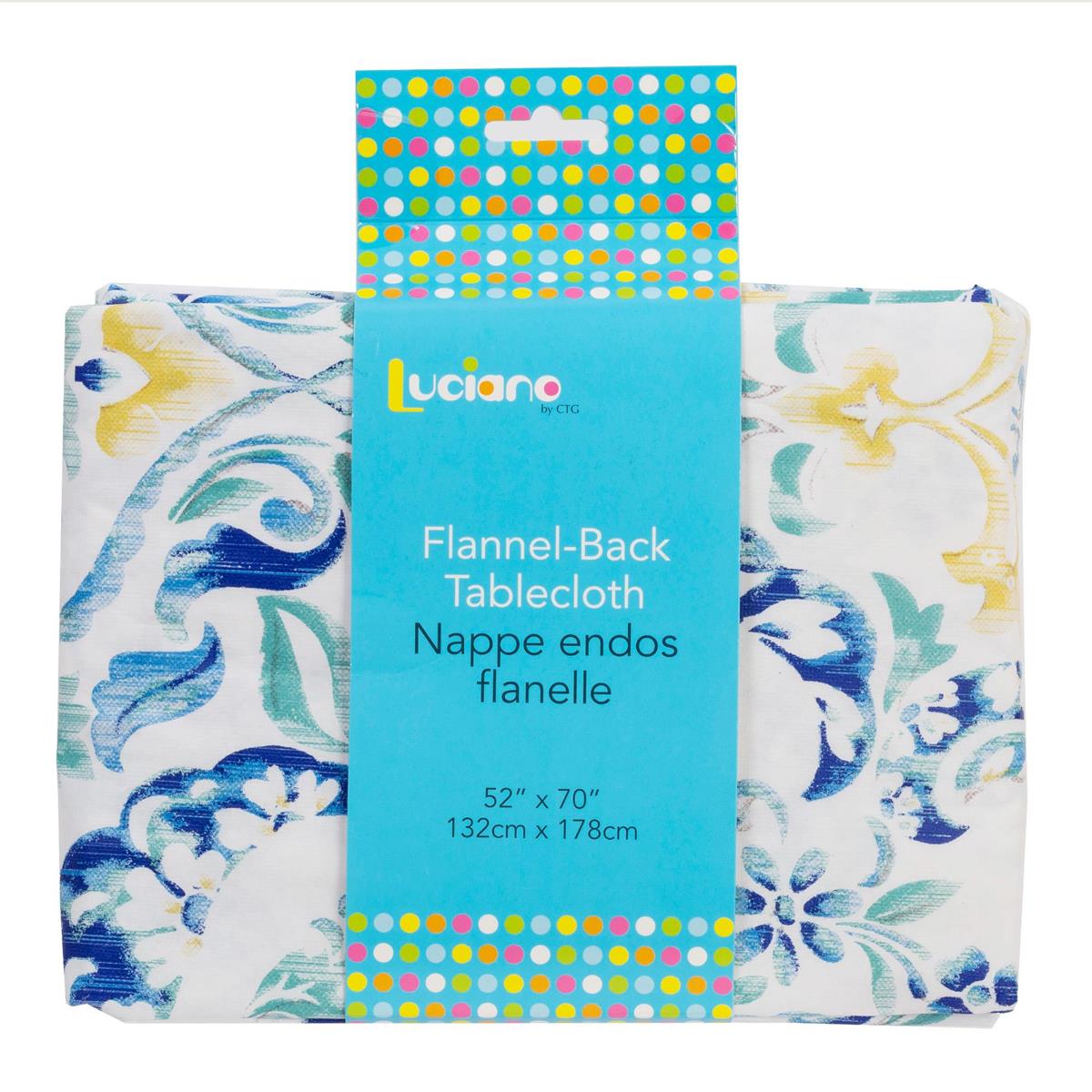 Luciano 52"x70" Assorted Flowers Printed PEVA Tablecloth,sleeve card