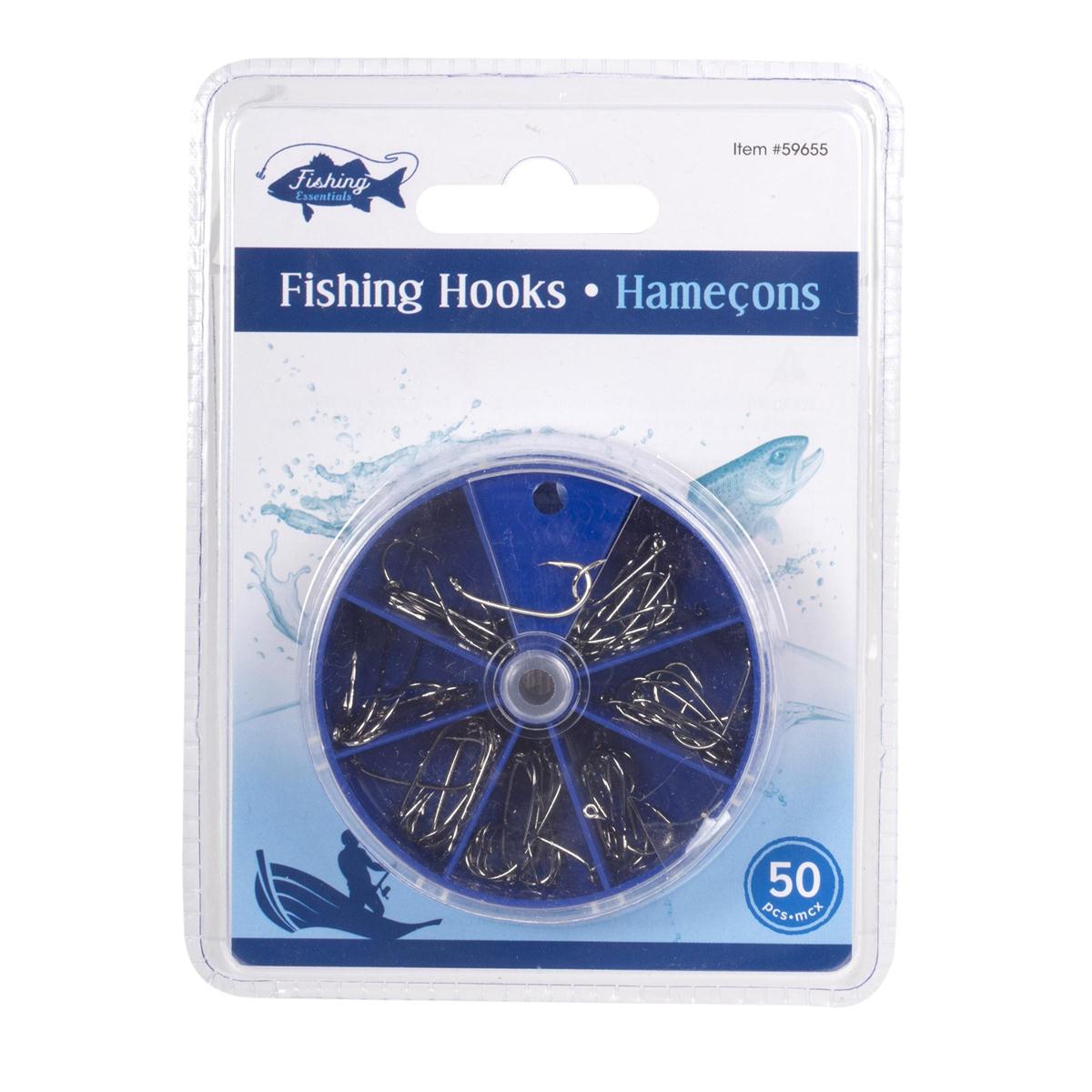 Fishing 50pcs Metal Fishing Hooks, 4asst. sizes, b/c (A389111)