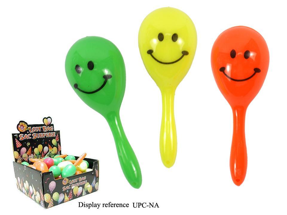Lootbag Exp. Happy Face Maraca, 3 col., 168/dsp., UPC - NA