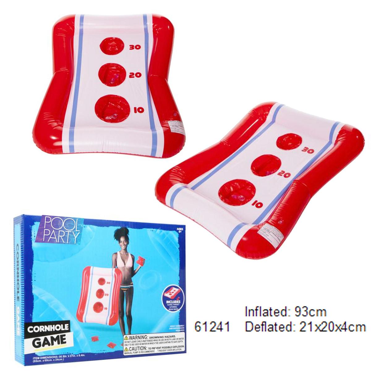 Pool Party 36" Inflatable Cornhole Game, colour box