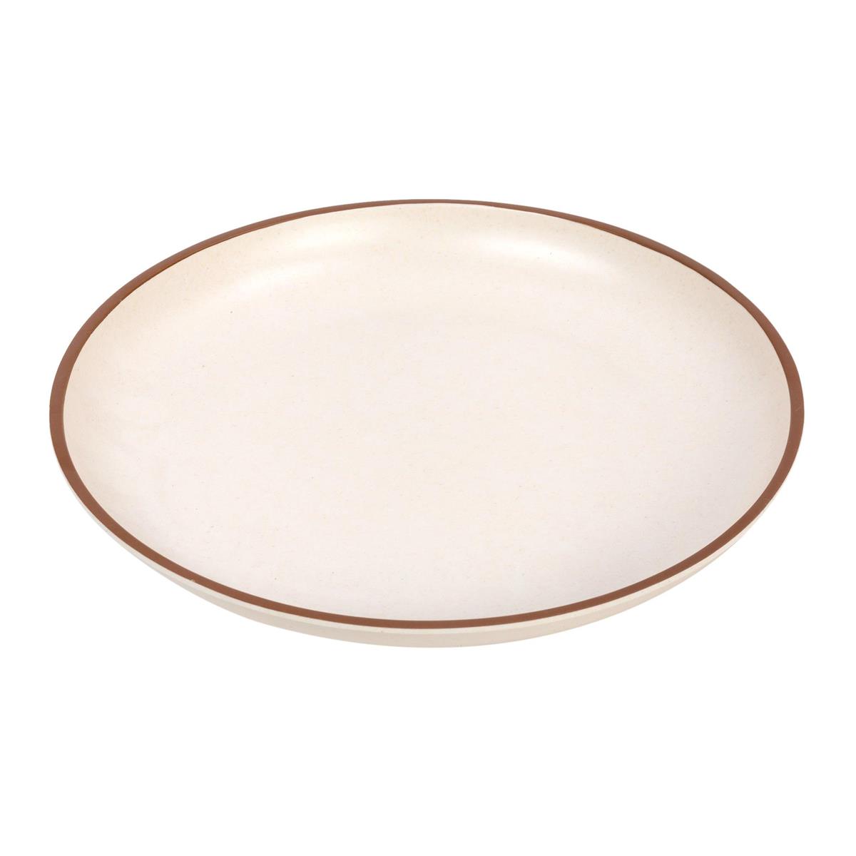 Luciano 10.7"Cream Matt Color Plate Color Rim,Bamboo Fiber, upc