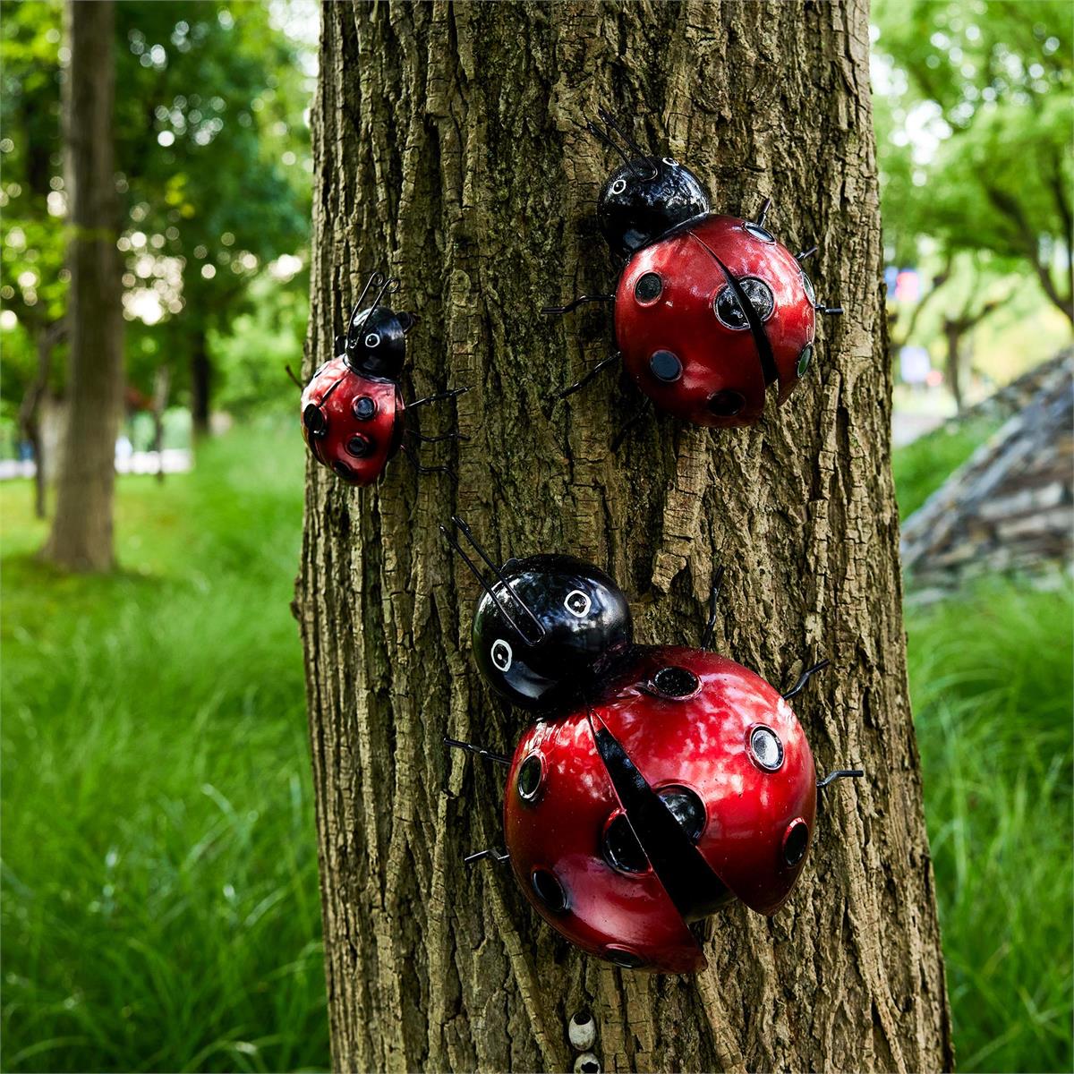Country G. Metal Ladybug Garden DÃ©cor, Small/Medium/Large, 3/set