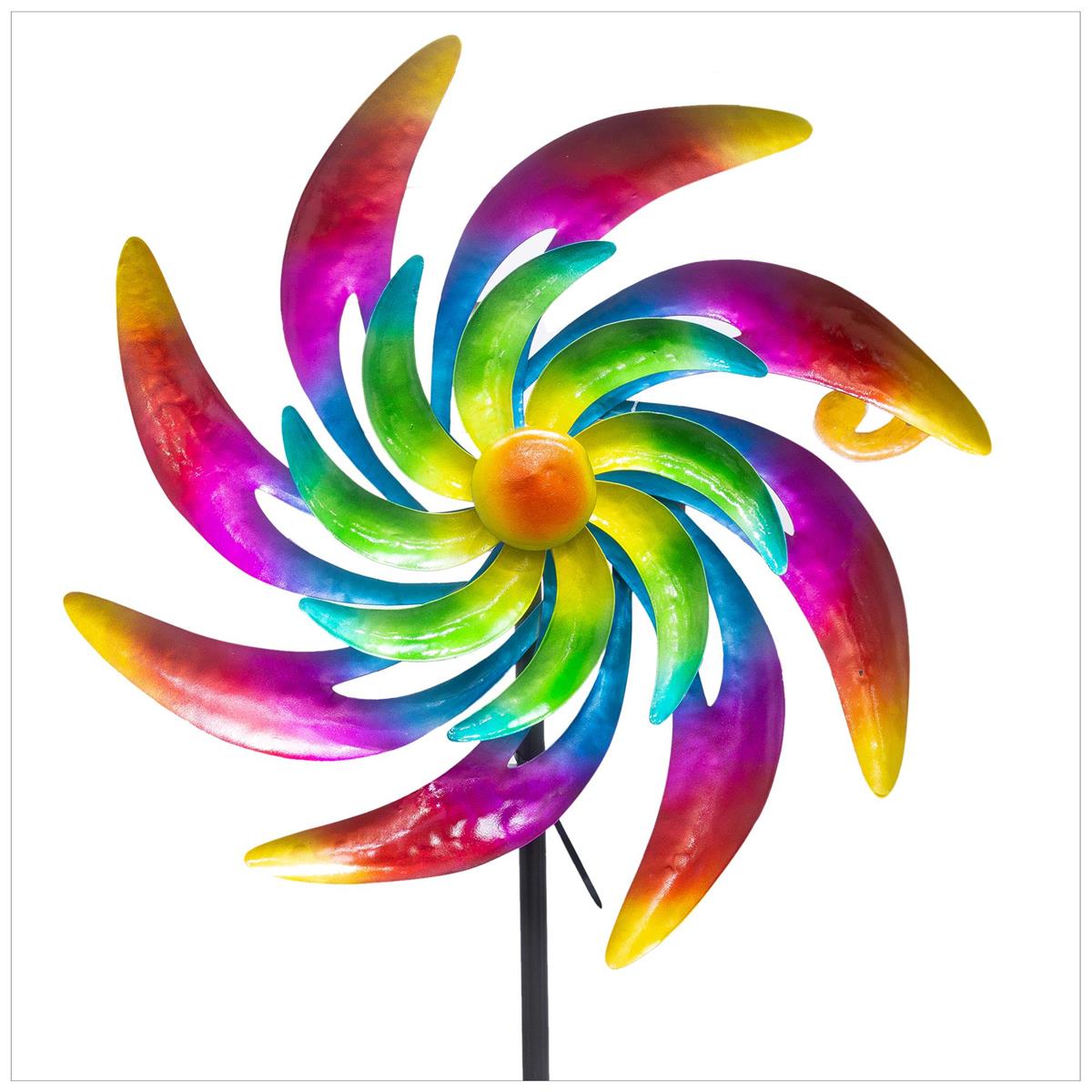 Country G. 20"x72" Metal Dual Wind Spinner Stake, cht