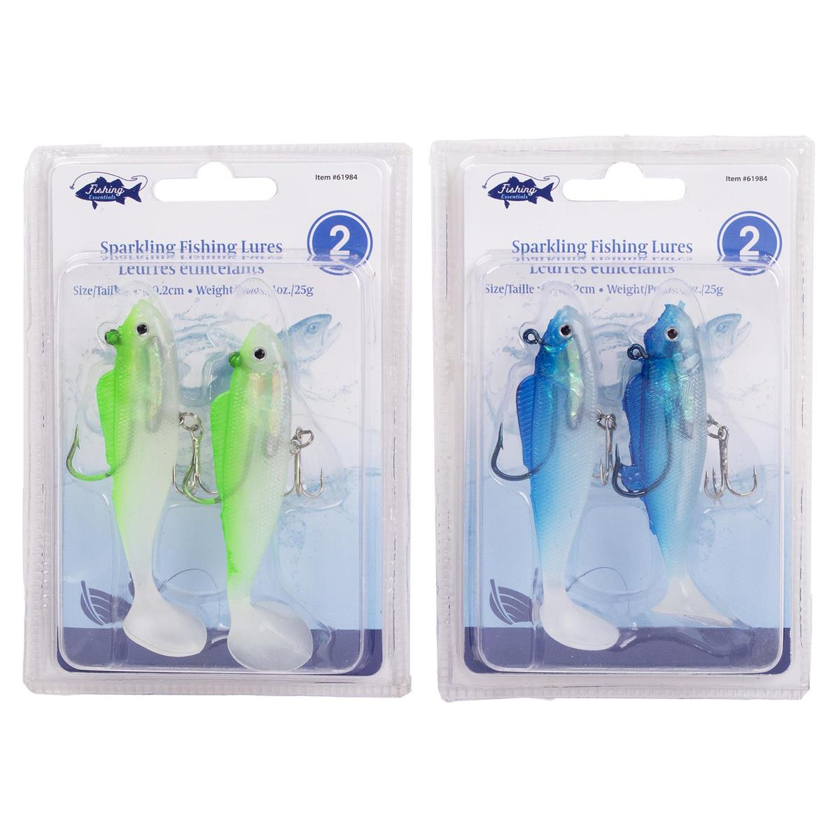 Fishing 2pk Sparking Fishing Lure w/Metal Hook,2asst.,clamshell