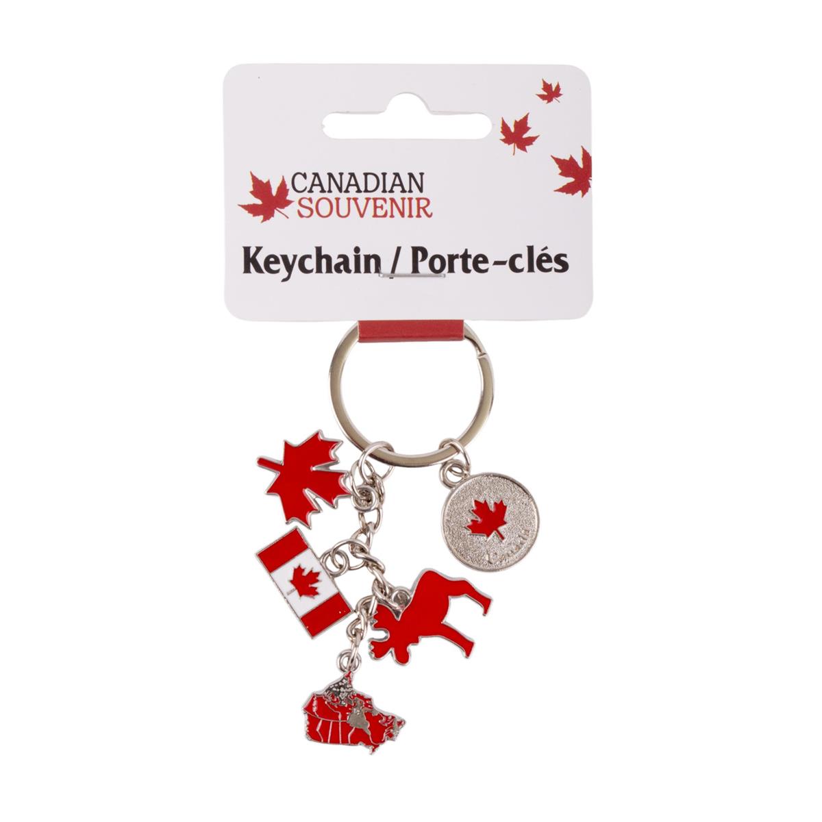Canada Icons Keychain, Zinc charm. h/c