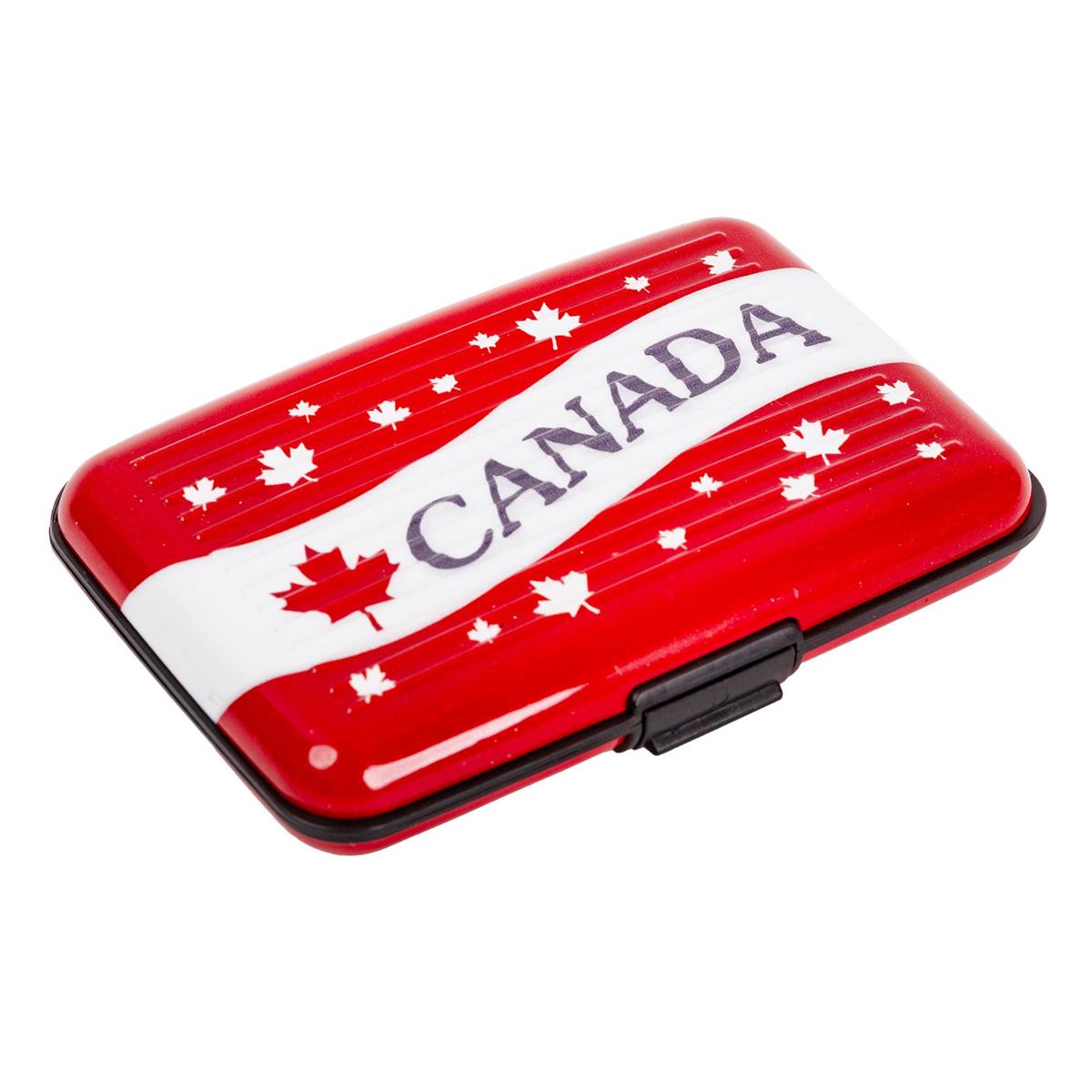 Canada Scan-proof Wallet w/Pattern Aluminum, 3/s, b/c (H)