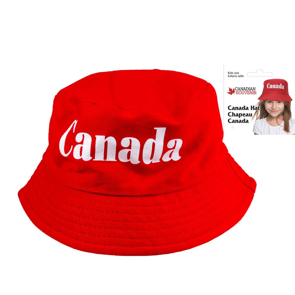 Canada Bucket Hat-Red, Kid Size, age 5-7, hang tag