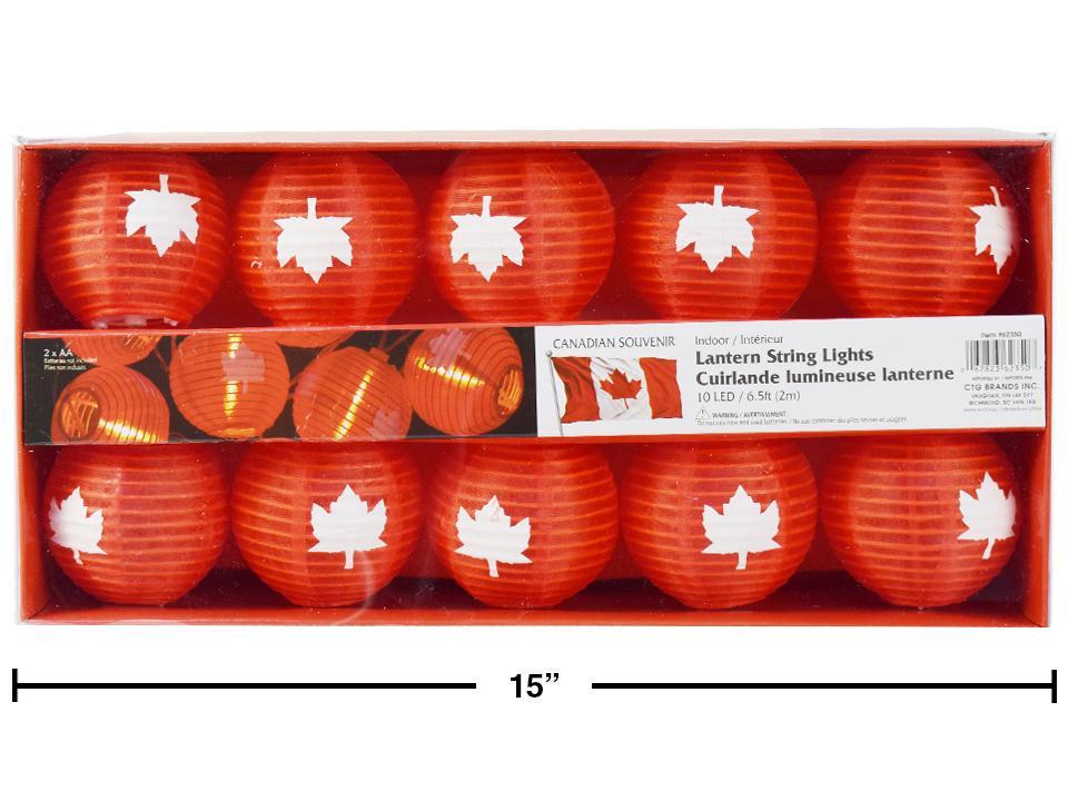 Canada 10 LED Lantern String Lights ,6.9' B/O Cloth Lantern, window box