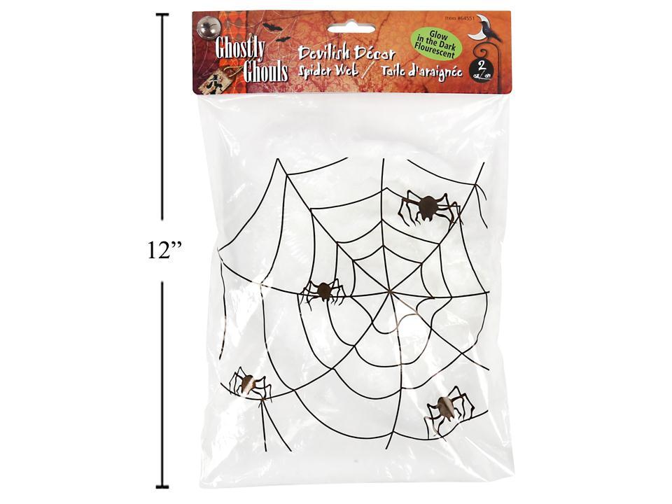 G.Ghouls 2oz. Glow-in-The-Dark Spider Web, printed polybag
