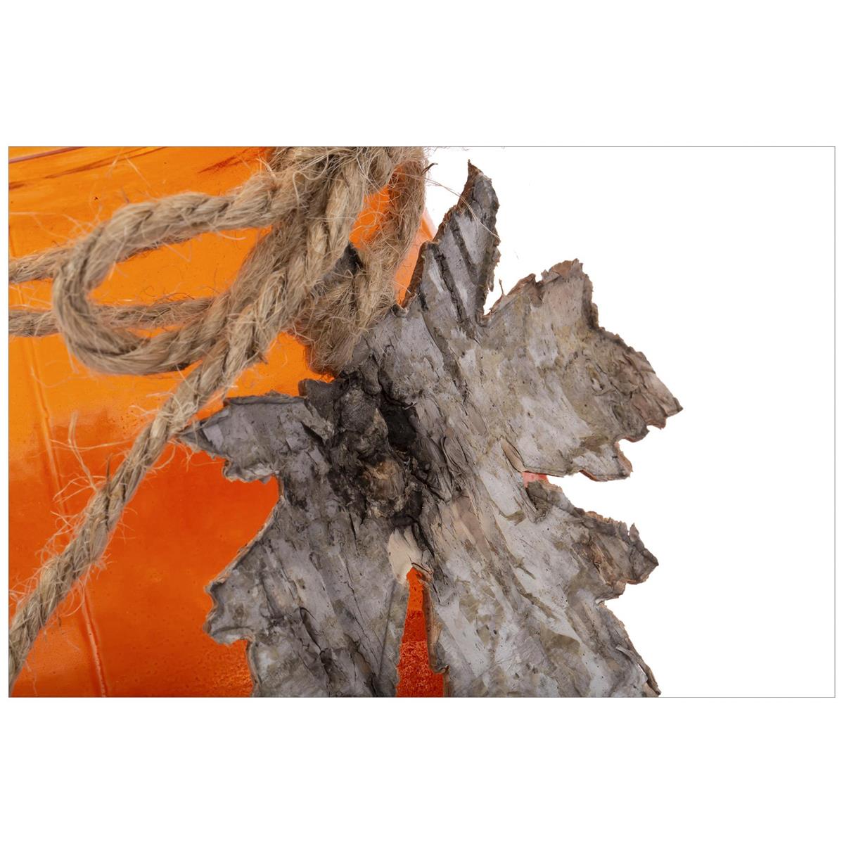 Harvest 4.33"x4.92" Glass Vase with Maple Leaf, cht