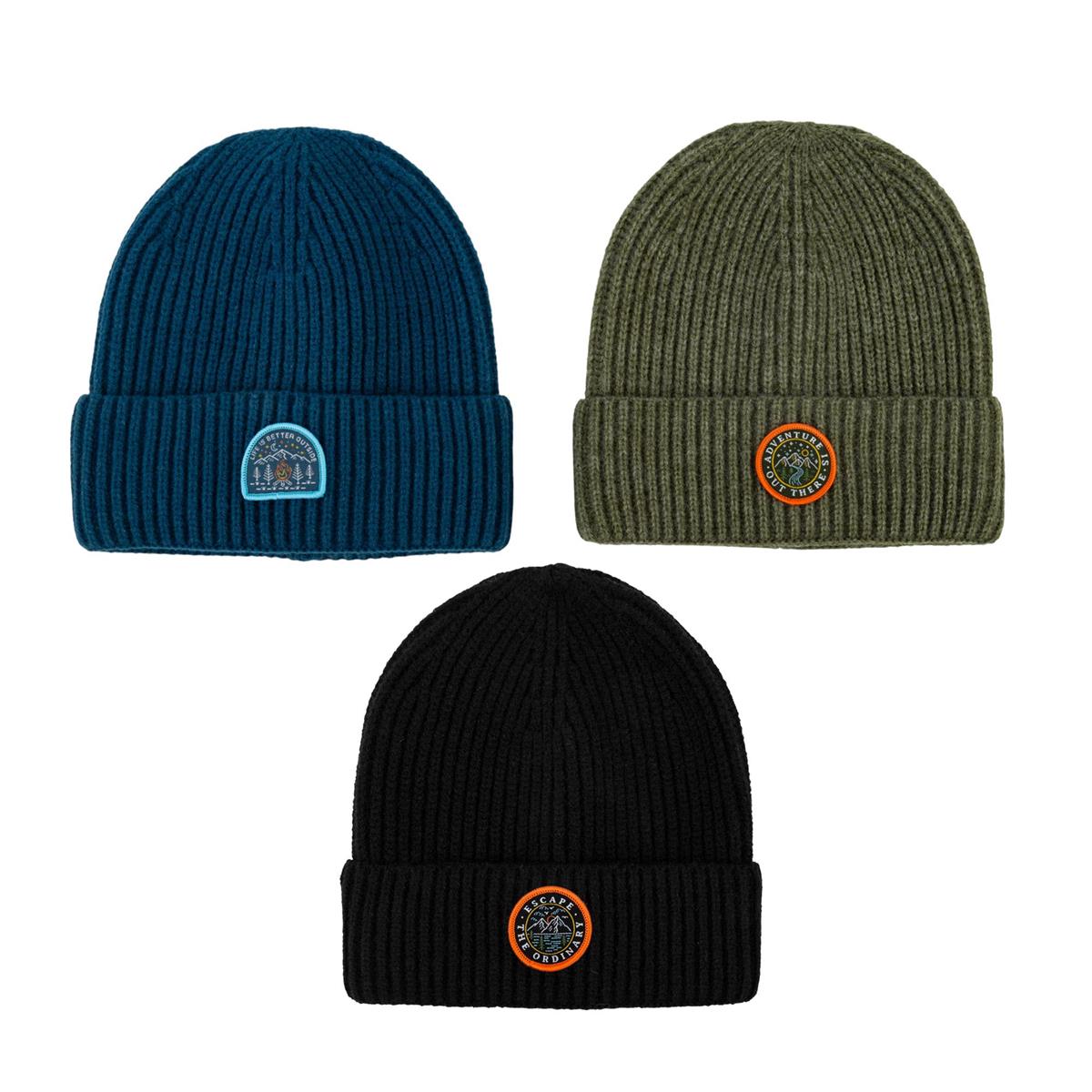 True North Ribbed Beanie â€œRobinâ€ w/Embroidered Patch, 3Asst, hangtag ...