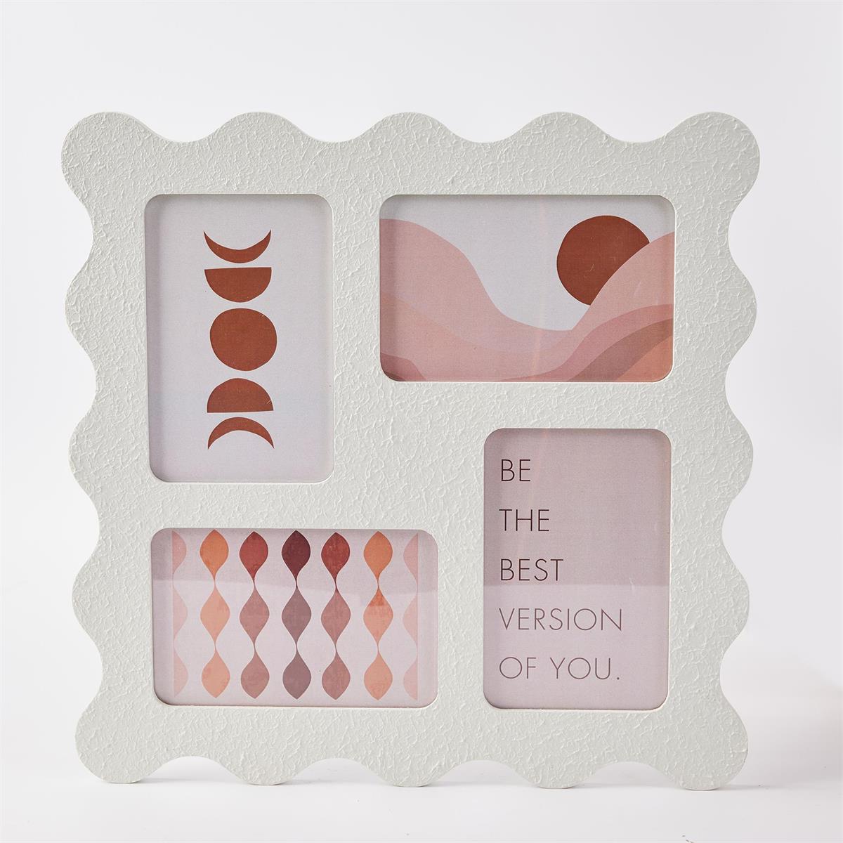 Wiggle Collage Photo Frame, 4*4"x6", MDF, 13"x13"