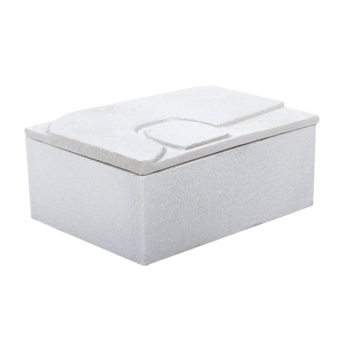 Decorative Storage Box, 5.75"x4.5"x2.5", Textured Polyresin