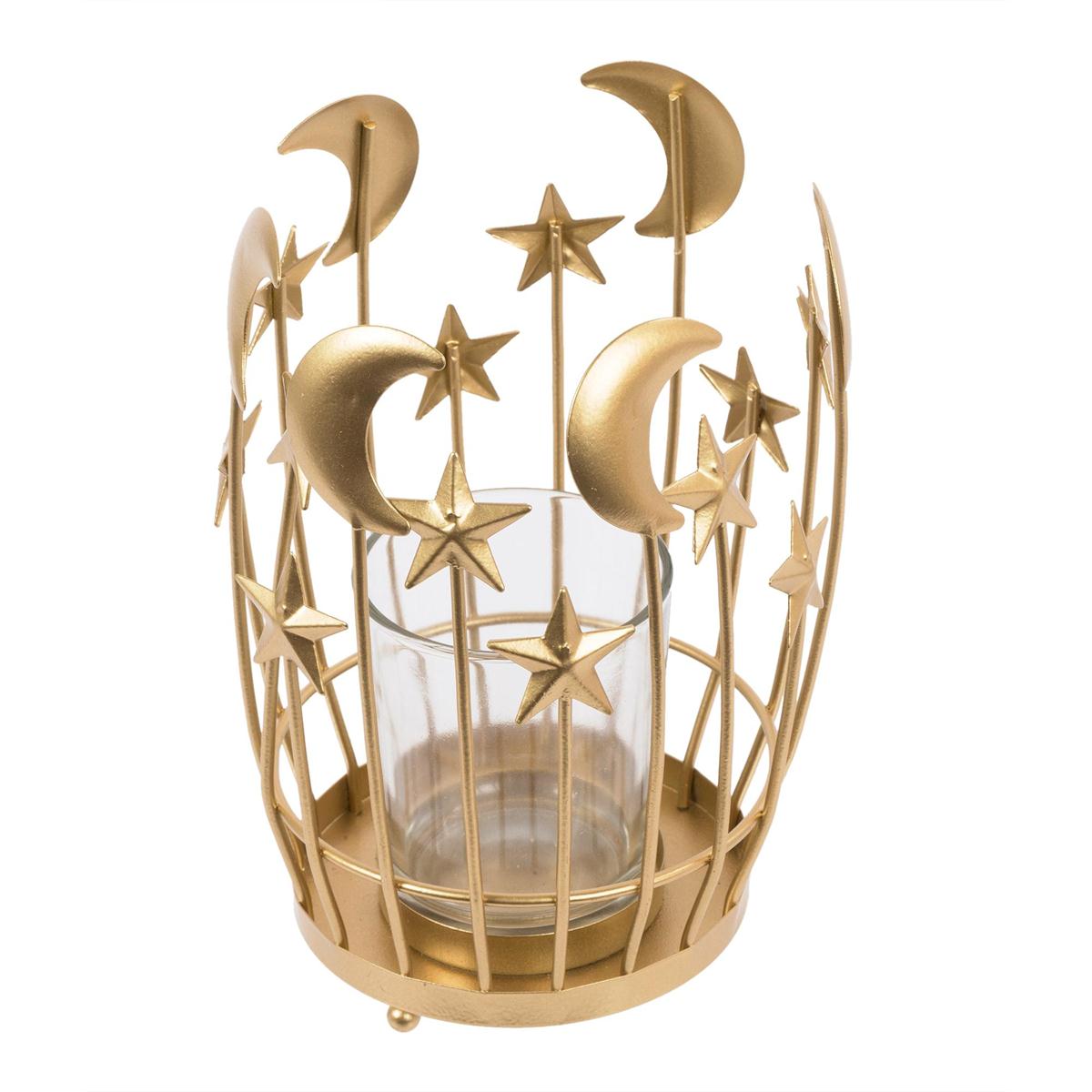 Celestial Votive Candle Holder, 4.1"D x 5.75"H